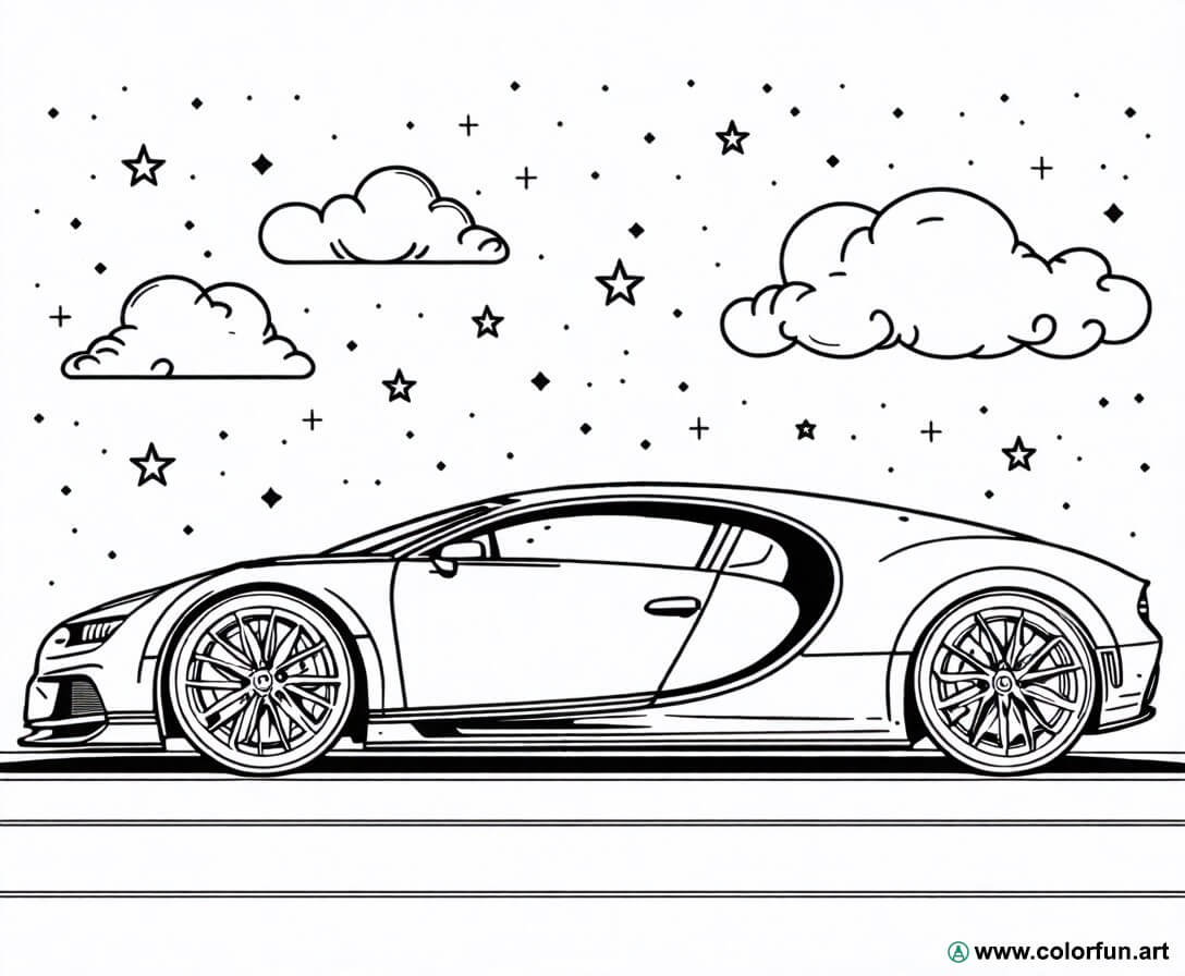 Coloriage de la Bugatti, la voiture noire à Télécharger ou à Imprimer ...