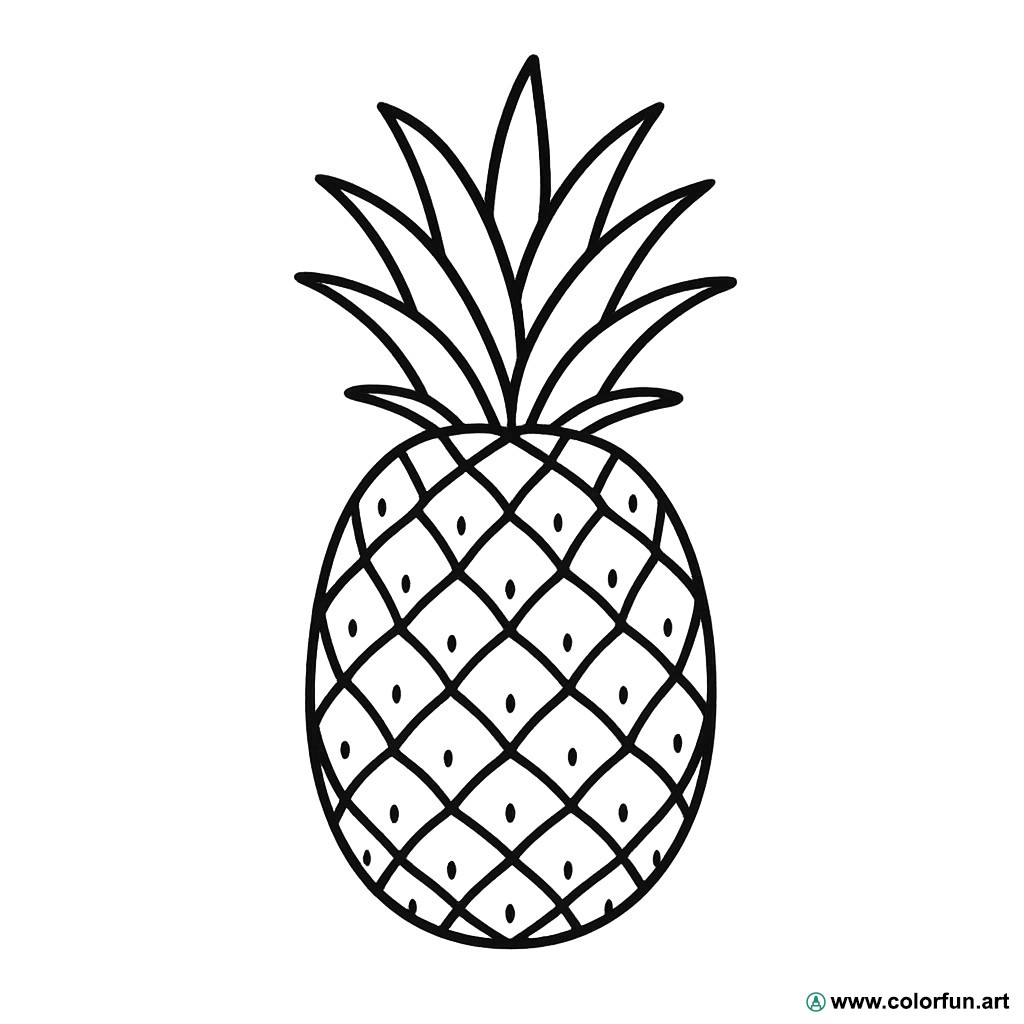 Coloriage d'ananas tropical à Télécharger ou à Imprimer gratuitement