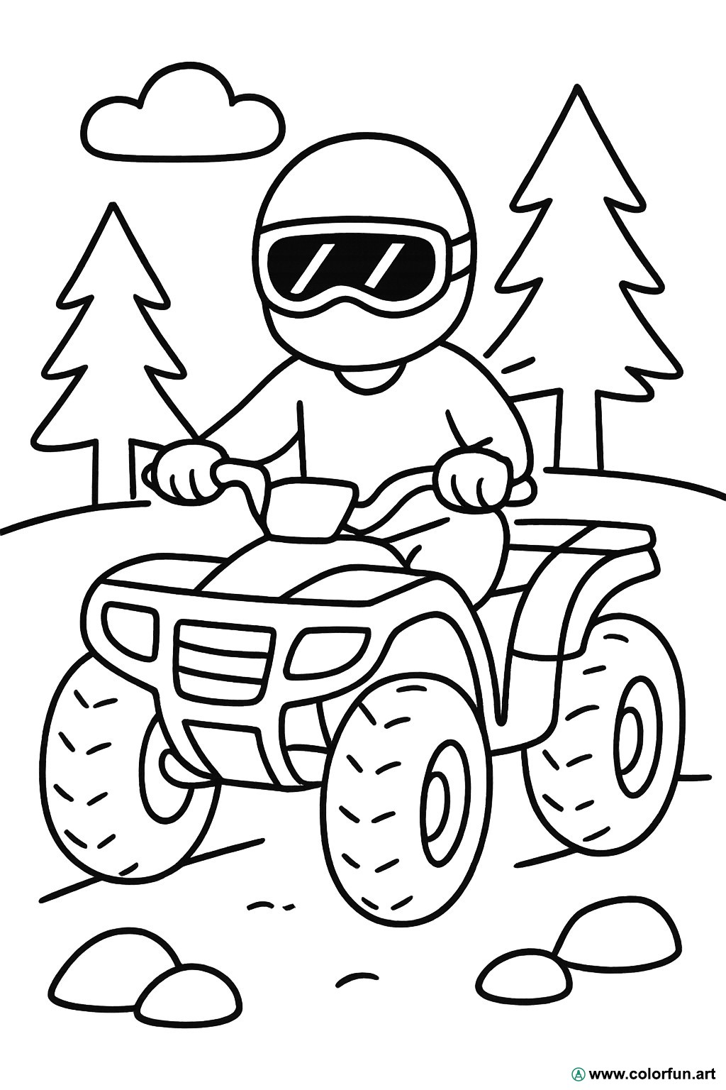 Coloriage de quad Ryder à Télécharger ou à Imprimer gratuitement