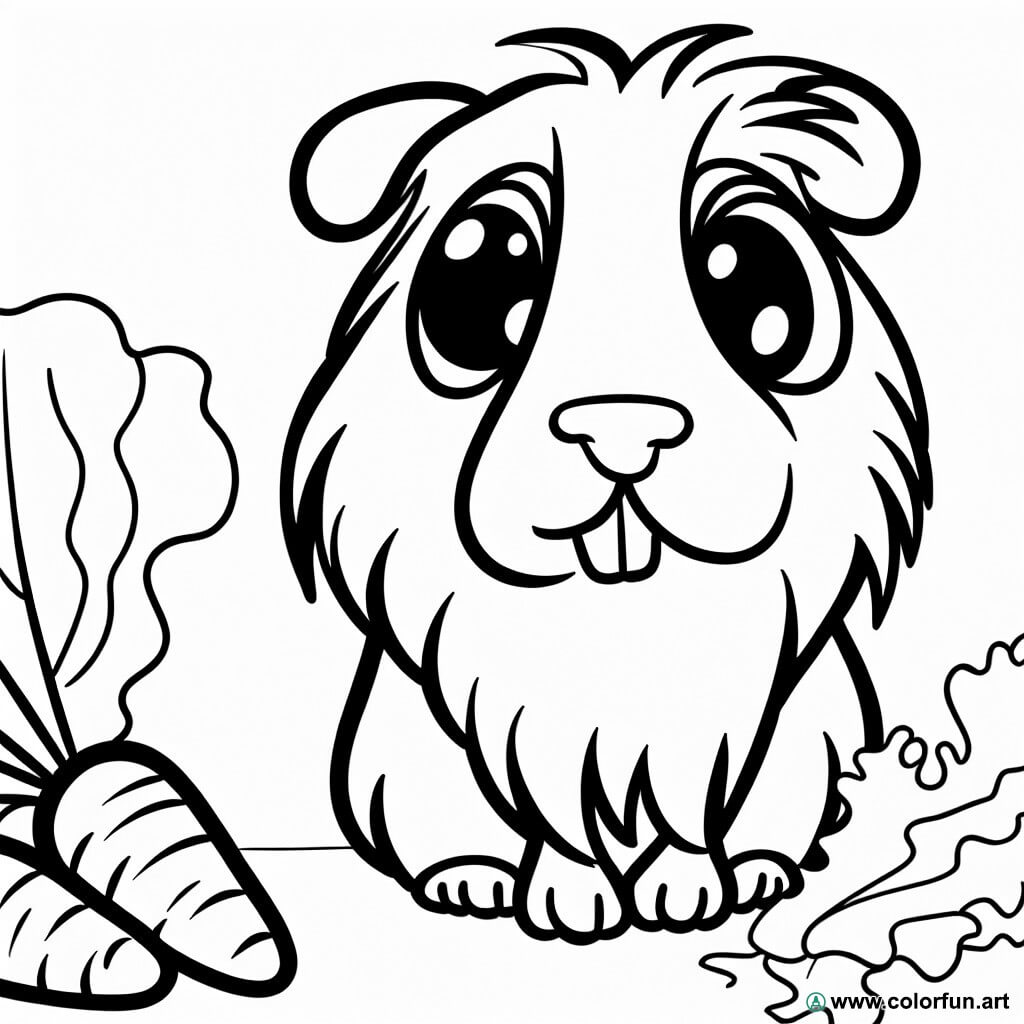 Coloriage d'un adorable cochon d'Inde à Télécharger ou à Imprimer ...