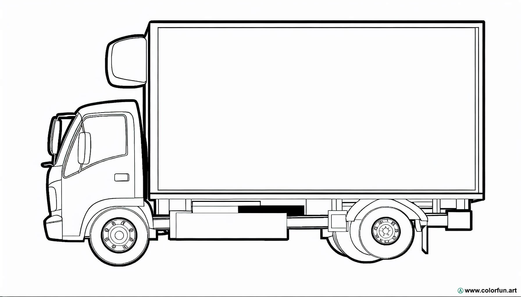Coloriage Fourgonnette Camion Vrachtauto Duba Fourgon Furgonetas ...