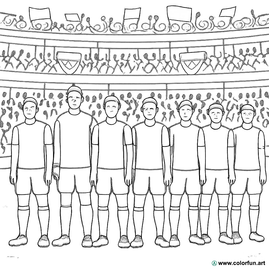 Coloriage de l'équipe de foot pour la Coupe du Monde à Télécharger ou à ...