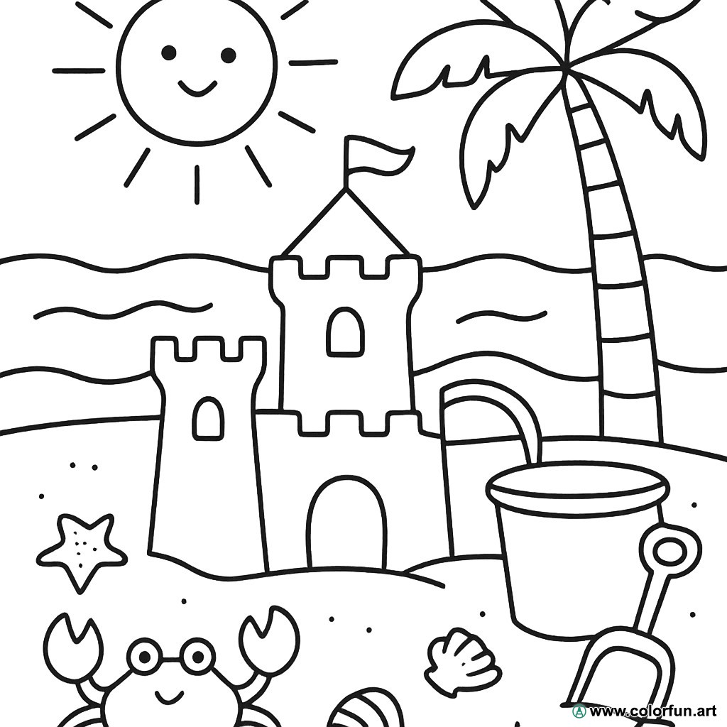Coloriage Plage Maternelle