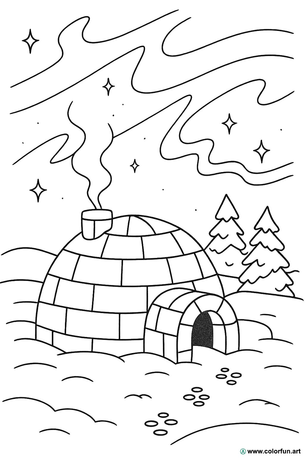12 Coloriages D'igloos - Coloriages Gratuits pour Enfants - ColorFun.fr