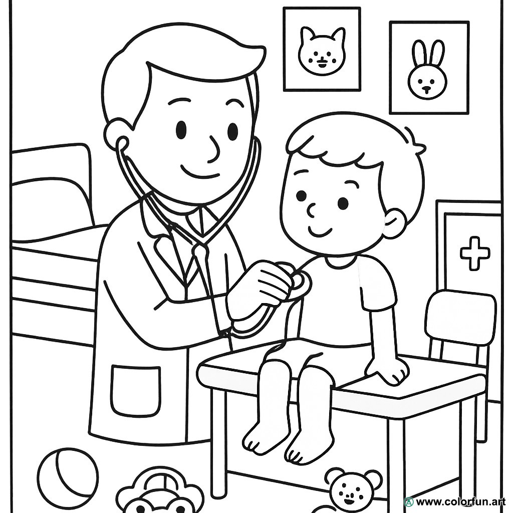 Coloriage à l'hôpital du docteur à Télécharger ou à Imprimer gratuitement