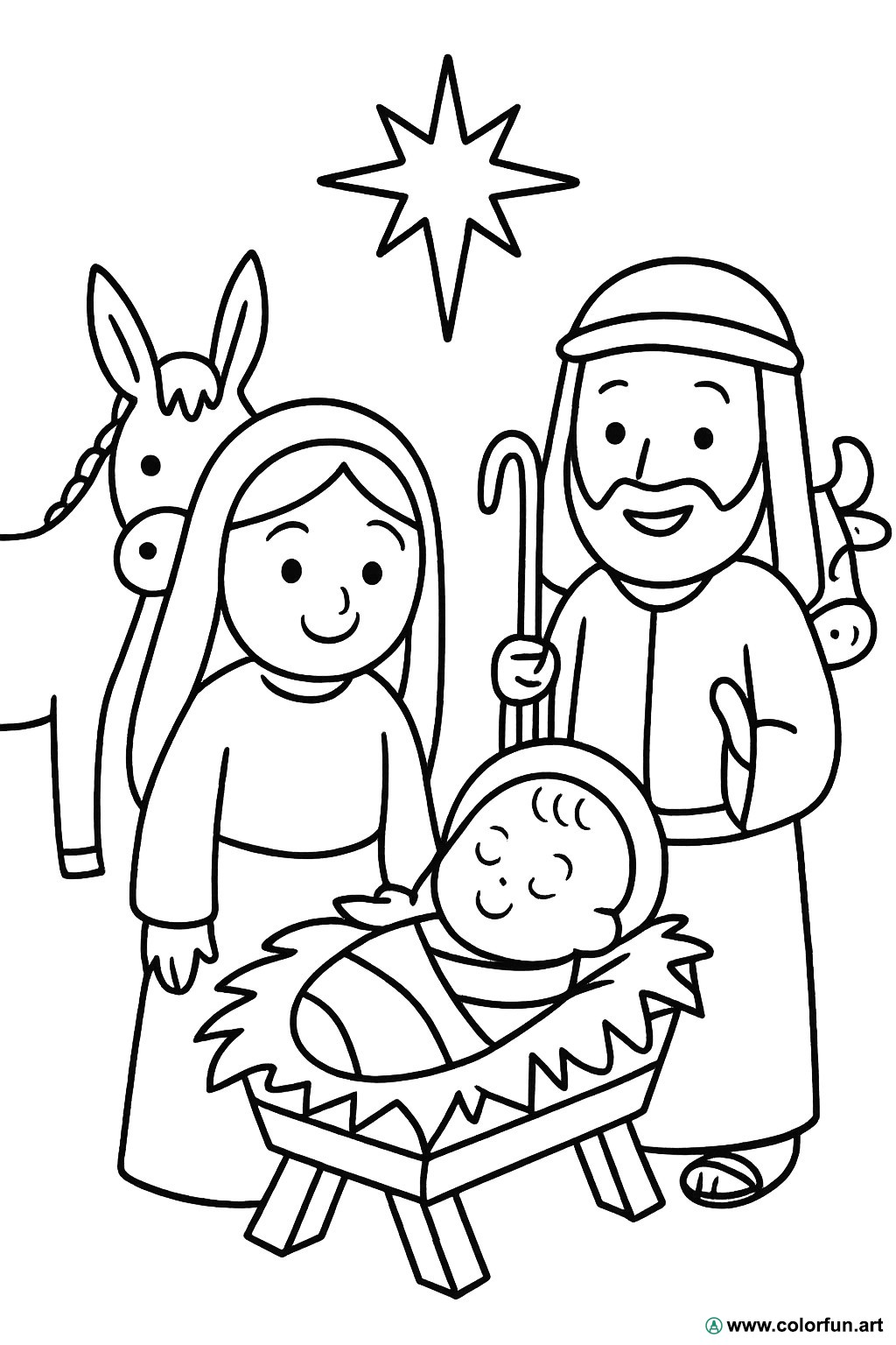 Coloriage de Jésus pour Noël à Télécharger ou à Imprimer gratuitement