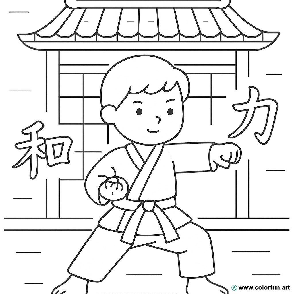 Coloriage de Karaté Kid à Télécharger ou à Imprimer gratuitement