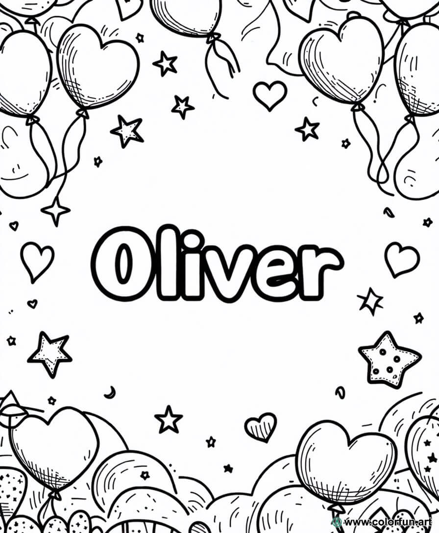 Coloriage du prénom Oliver à Télécharger ou à Imprimer gratuitement