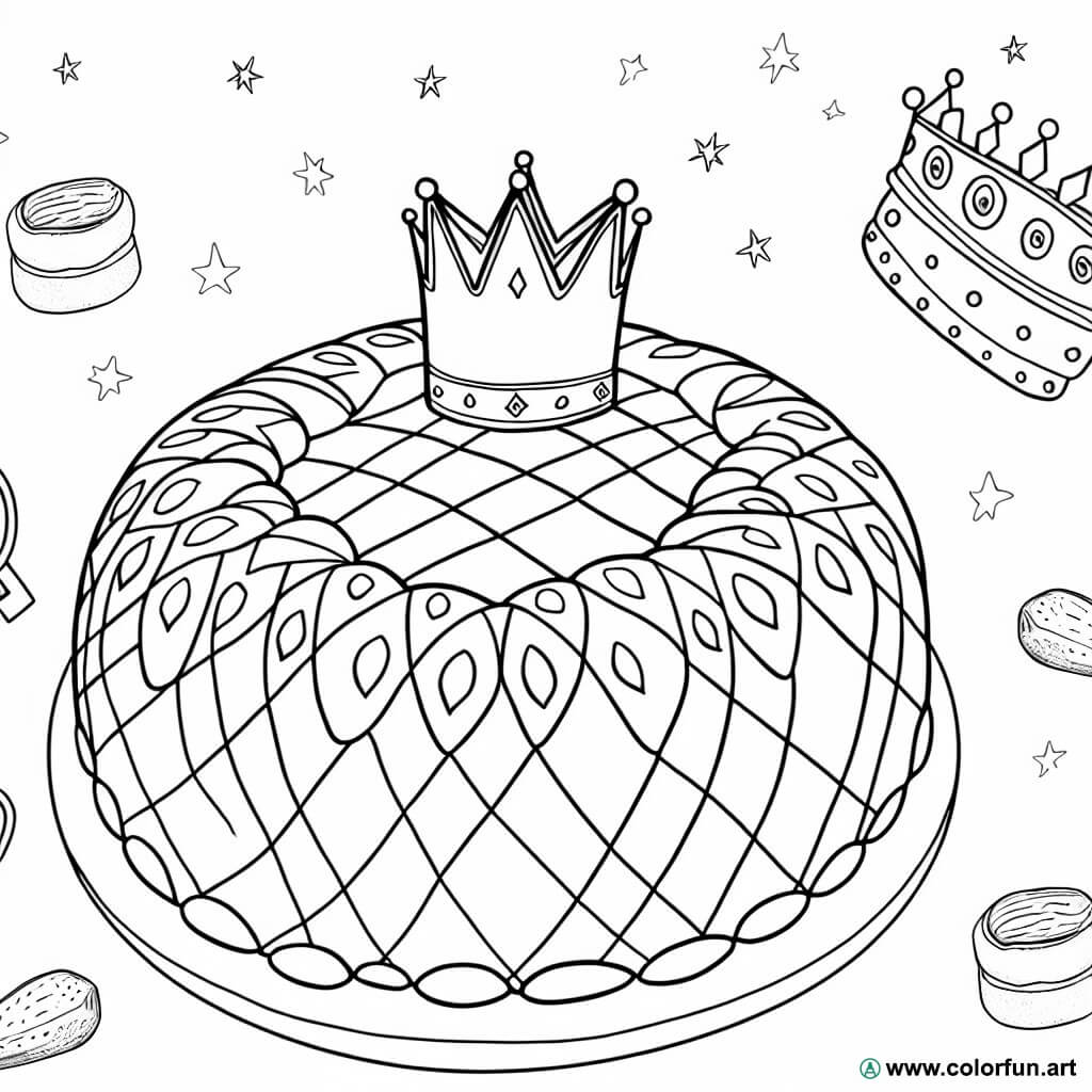 Coloriage facile de la galette des rois à Télécharger ou à Imprimer ...