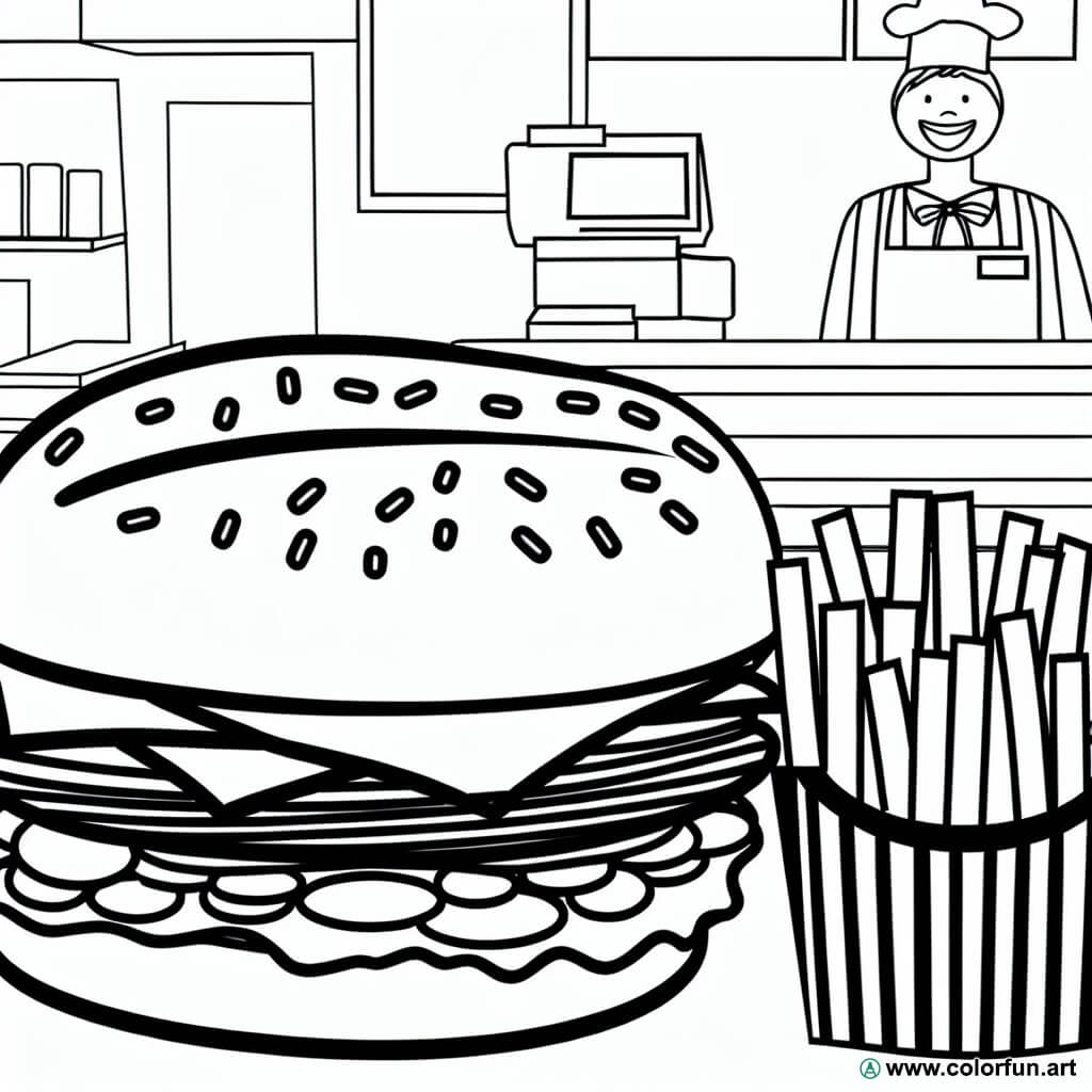 14 Coloriages De Hamburgers - Coloriages Gratuits pour Enfants ...