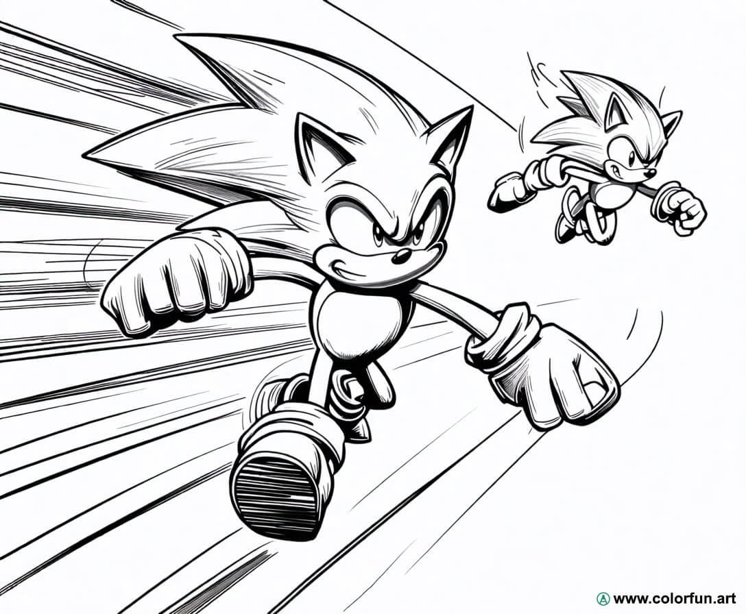 Coloriage de Sonic 2 à Télécharger ou à Imprimer gratuitement