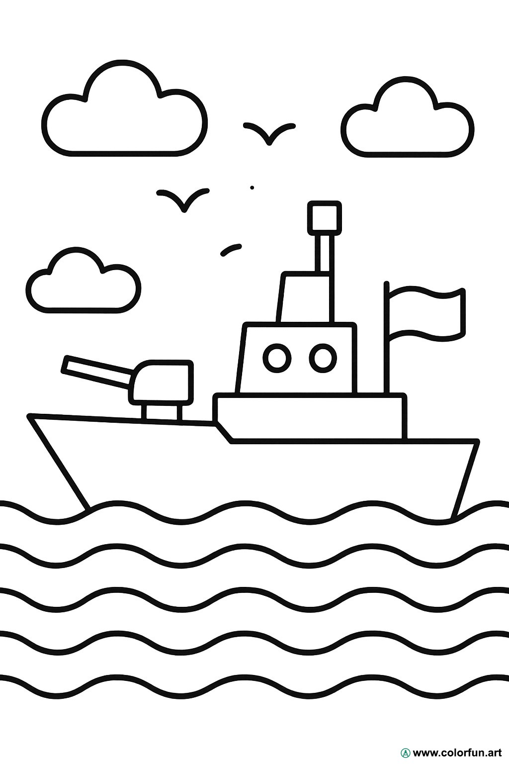 Kindergarten Coloriage Bateau Werkkaarte Tema Mewarnai Colorier Stroom ...