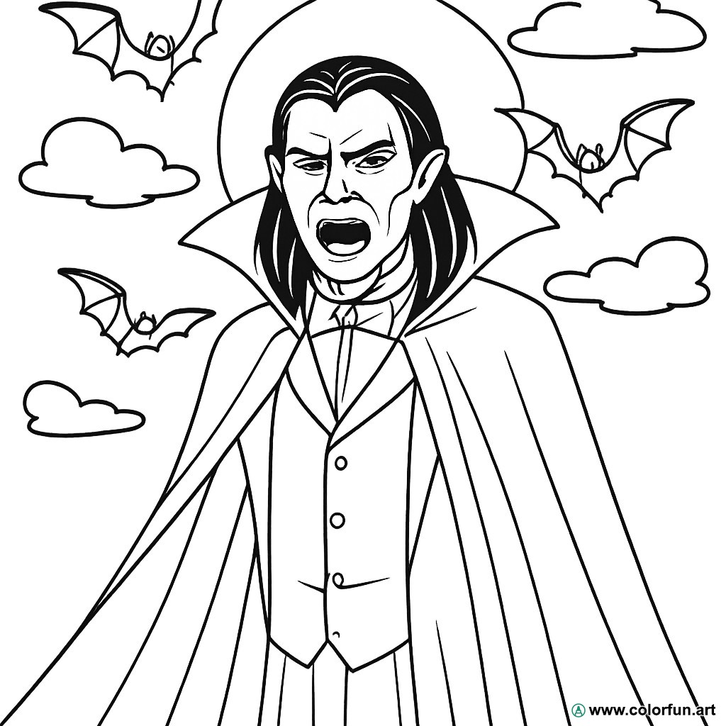 Coloriages De Vampires Animés Coloriage Vampire De Dessin Animé