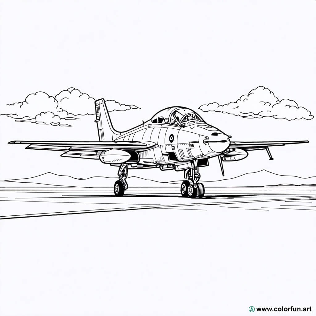 Coloriage d'un avion de chasse vintage à Télécharger ou à Imprimer ...