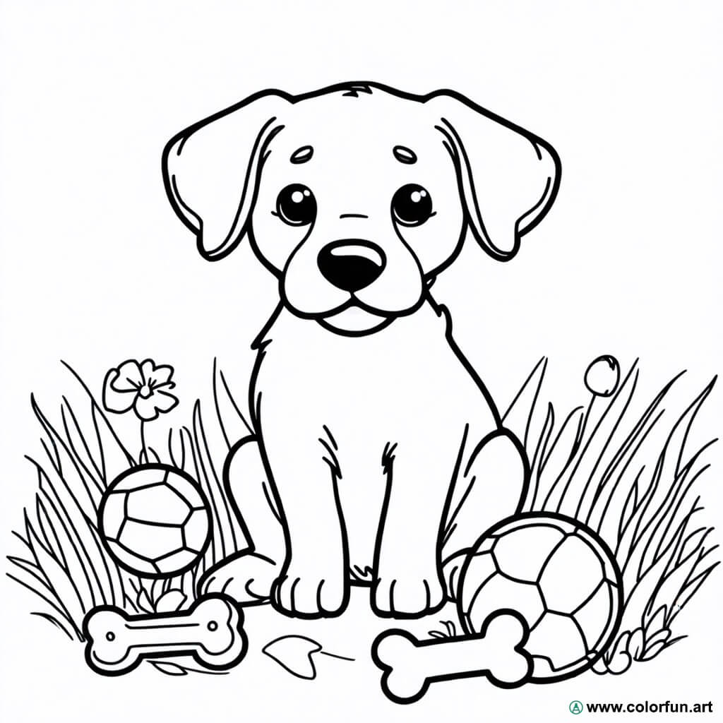 Coloriage d'un chiot réaliste à Télécharger ou à Imprimer gratuitement