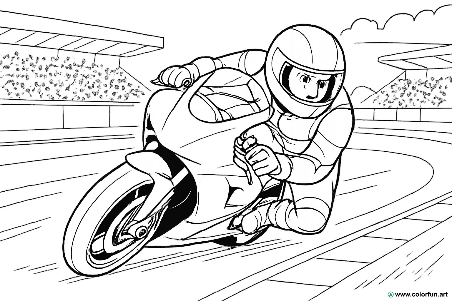 Coloriage du championnat Moto GP à Télécharger ou à Imprimer gratuitement