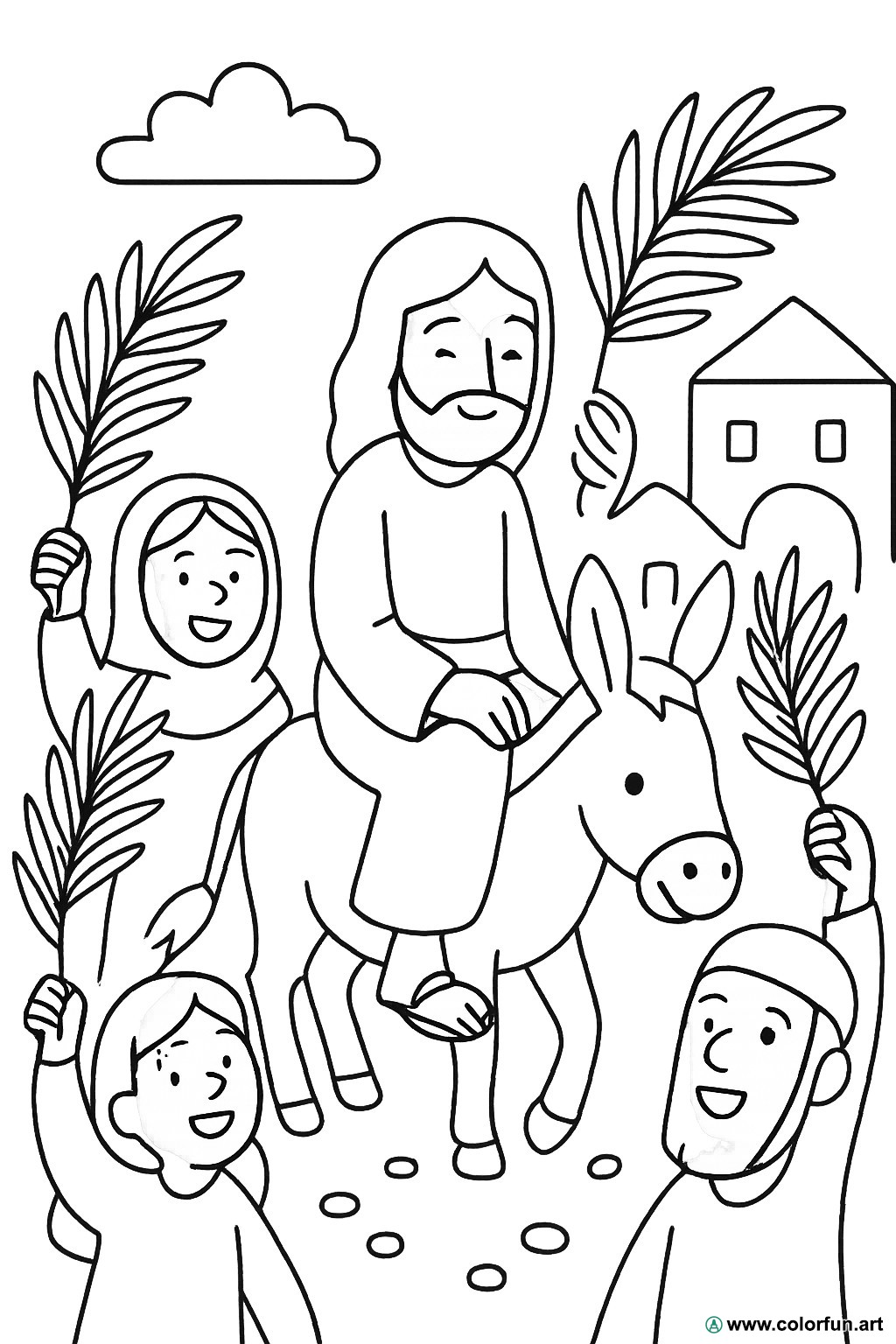 Coloriage de Jésus pour les Rameaux à Télécharger ou à Imprimer ...