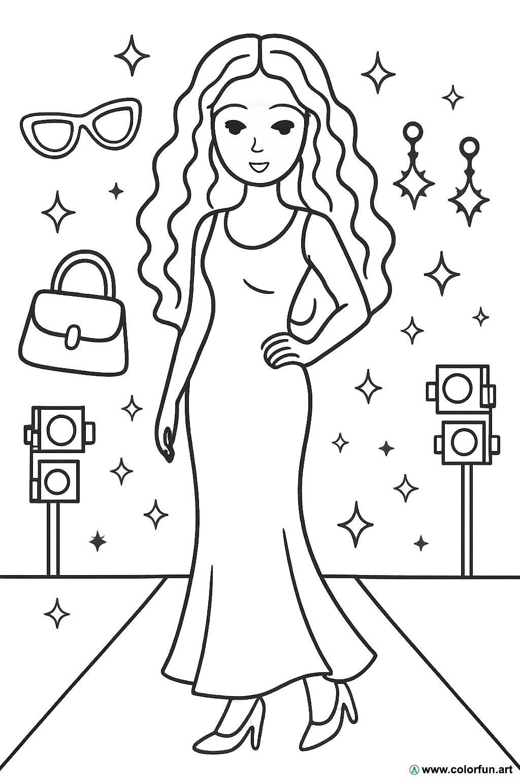 Coloriage de top model à Télécharger ou à Imprimer gratuitement