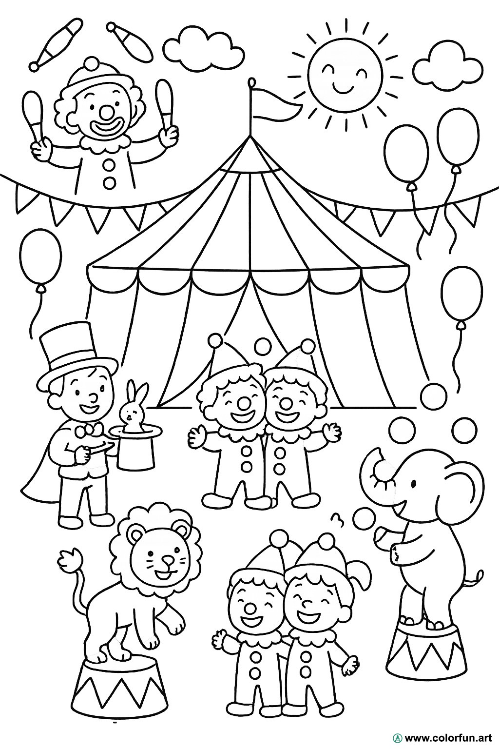 Coloriage pour la maternelle sur le thème du carnaval à Télécharger ou ...
