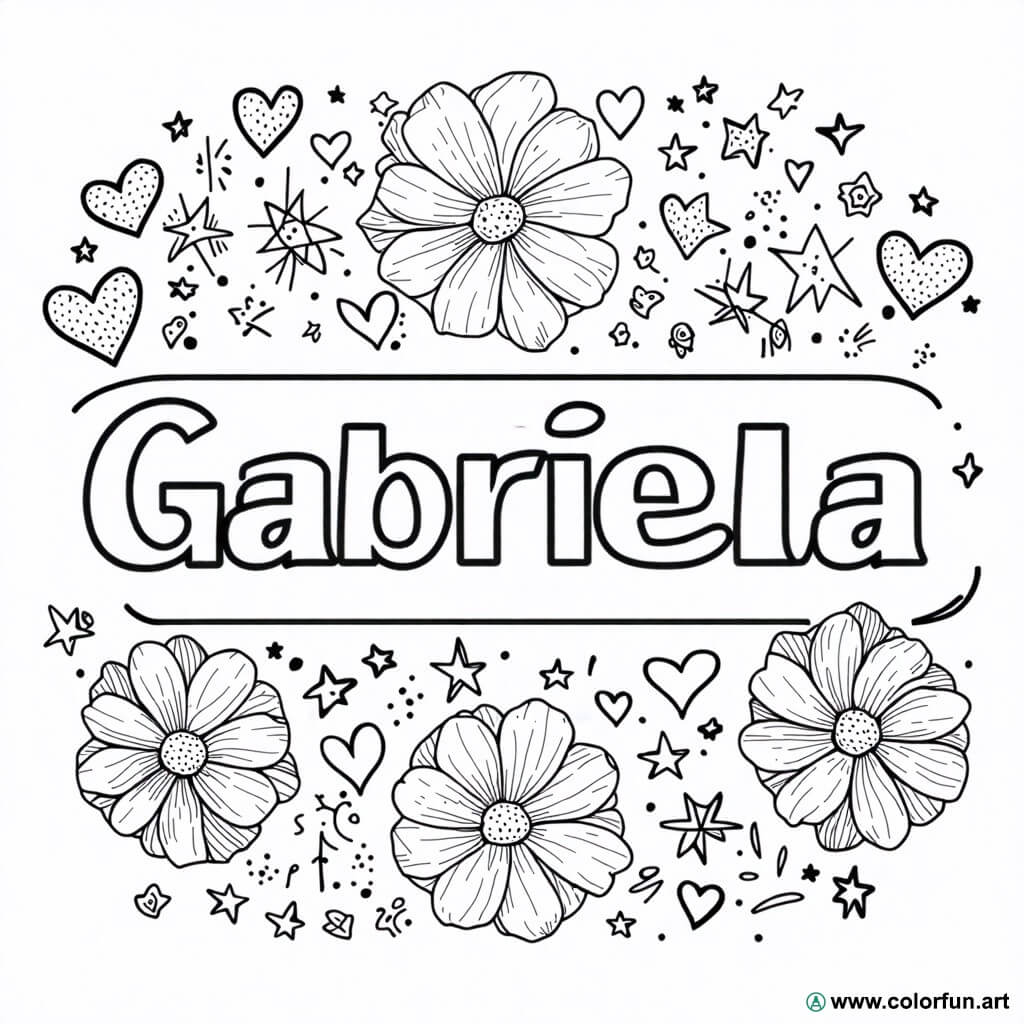 Coloriage du prénom Gabriella à Télécharger ou à Imprimer gratuitement