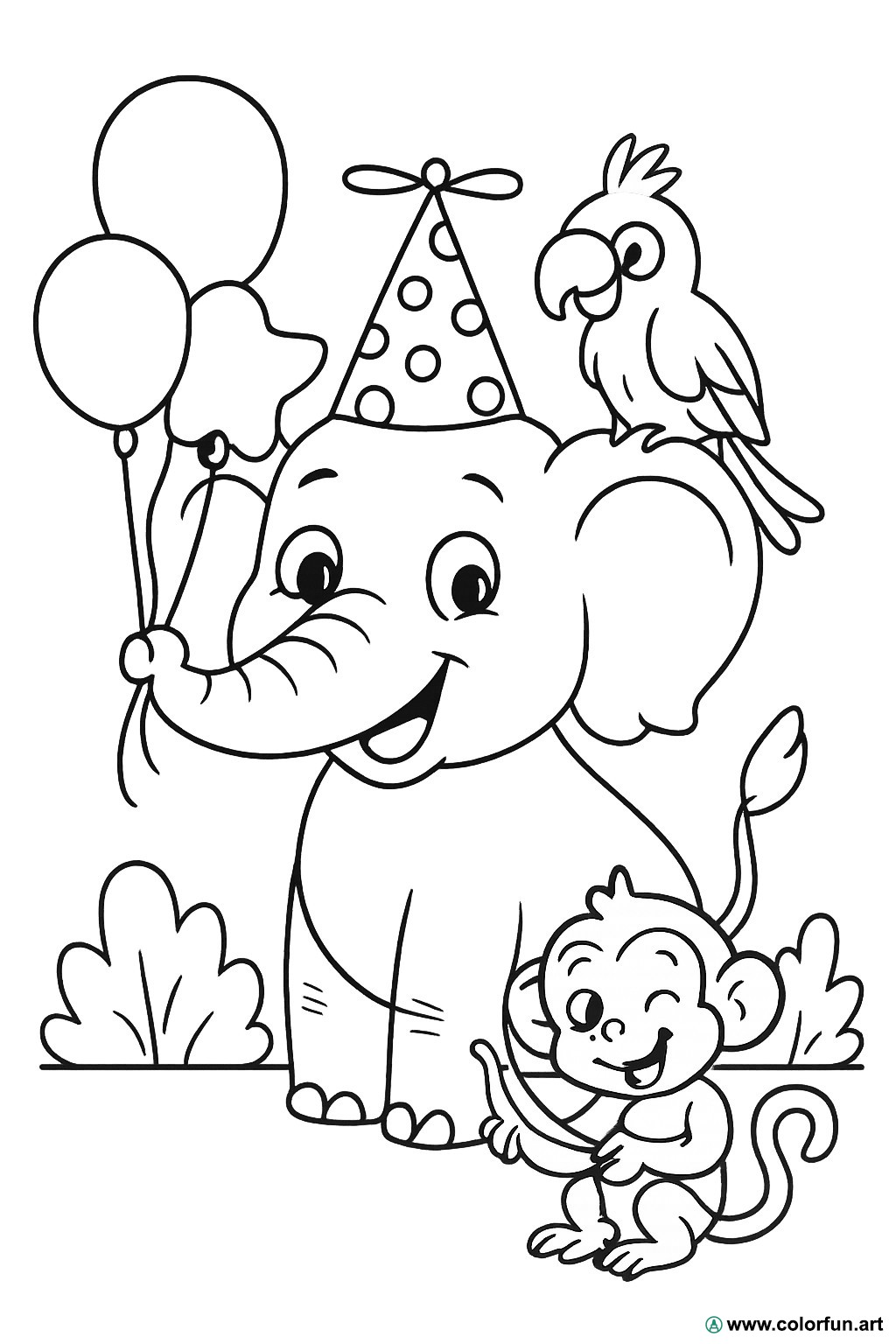 Coloriage d'animaux rigolos à Télécharger ou à Imprimer gratuitement
