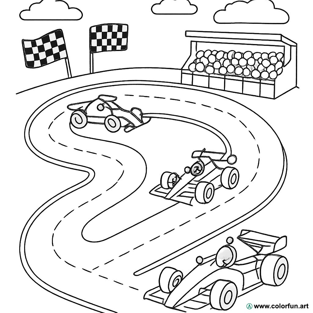 Coloriage d'un circuit de Formule 1 à Télécharger ou à Imprimer ...