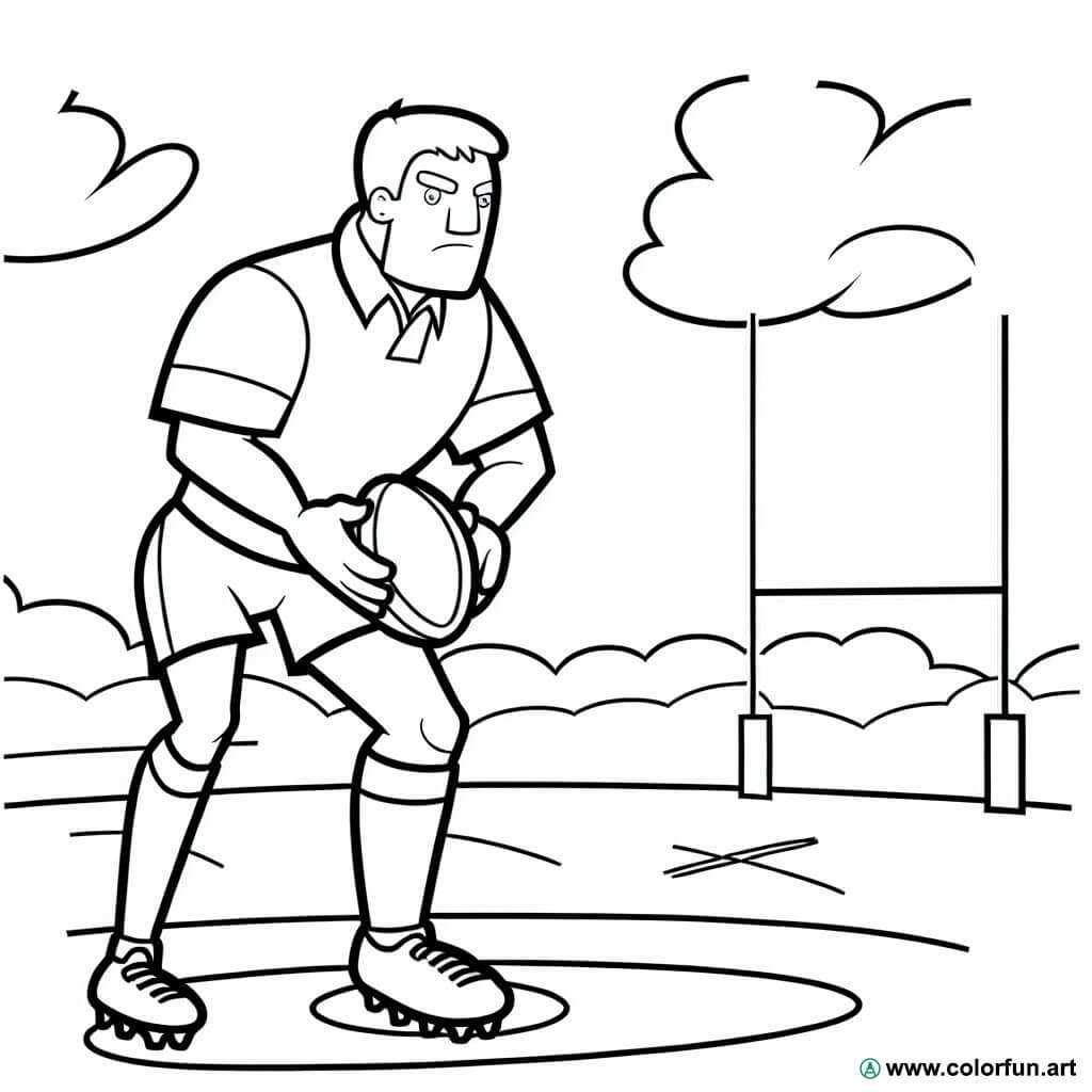 Coloriage d'un joueur de rugby à Télécharger ou à Imprimer gratuitement