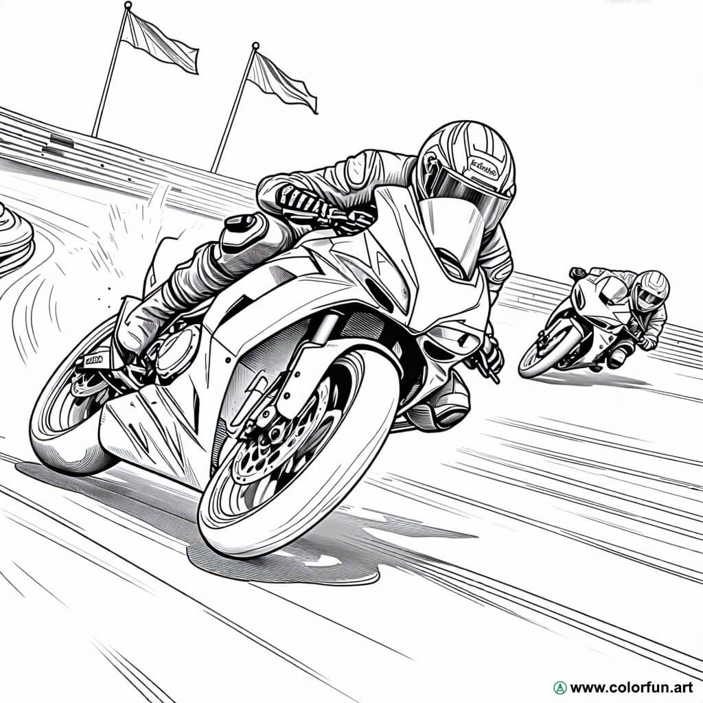 Coloriage de moto GP et de véhicules rapides à Télécharger ou à ...