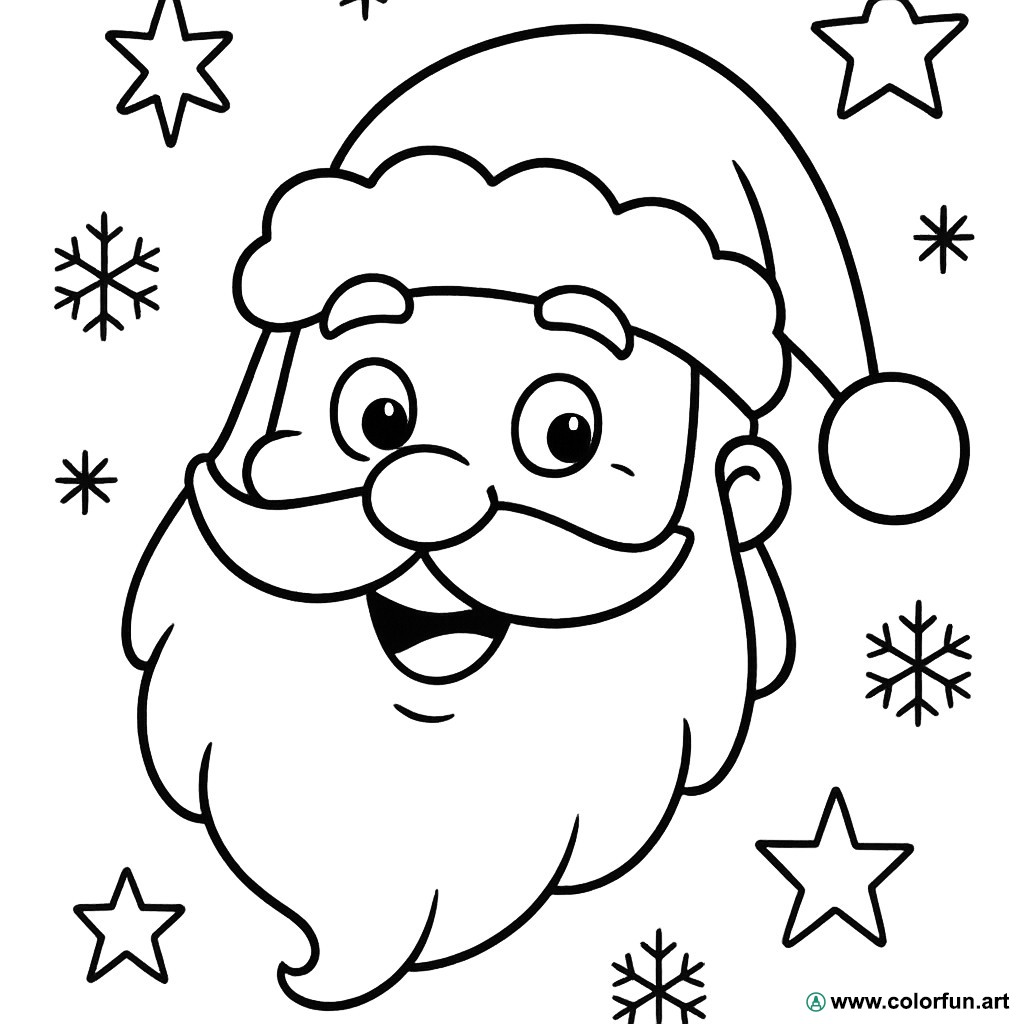 Tete De Pere Noel A Imprimer Gratuit