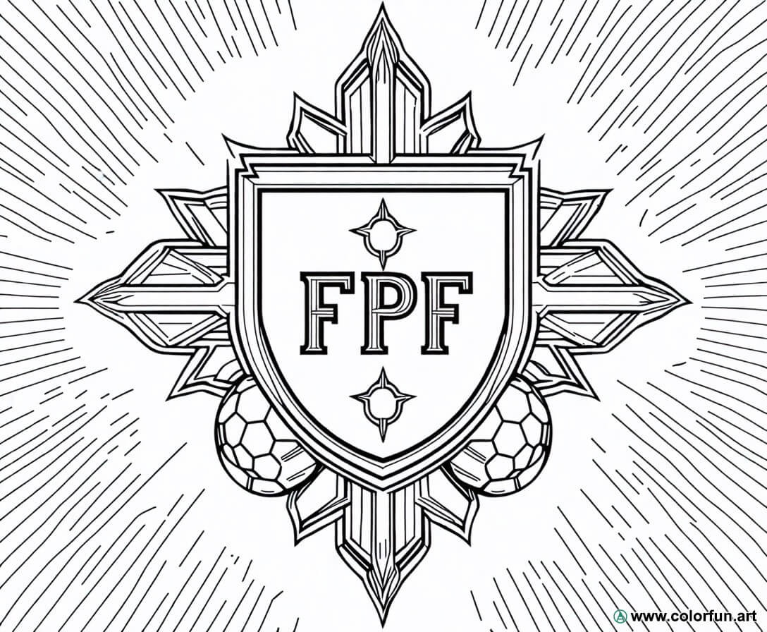 Coloriage du logo du Portugal en foot à Télécharger ou à Imprimer ...