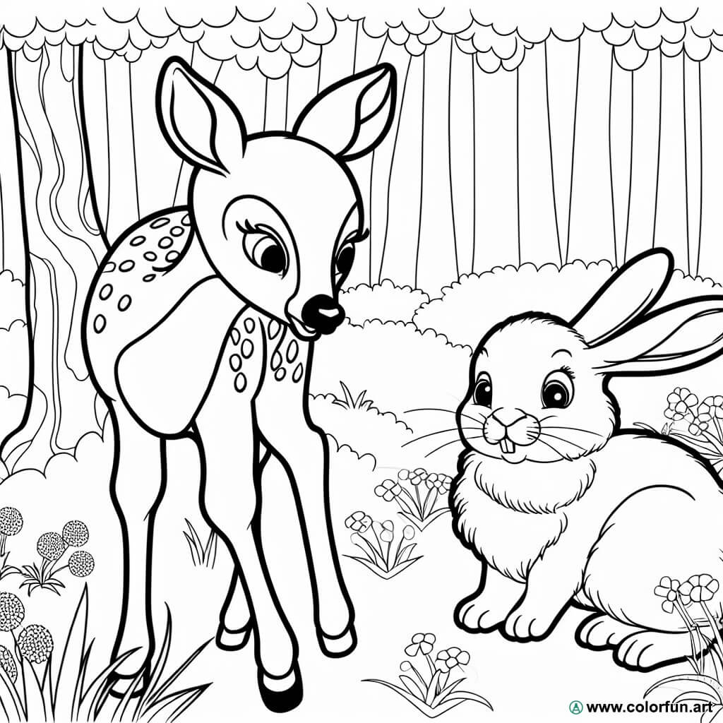 Coloriages De Bambi Et Panpan Disney Bambi Kunstposter – Klopfer