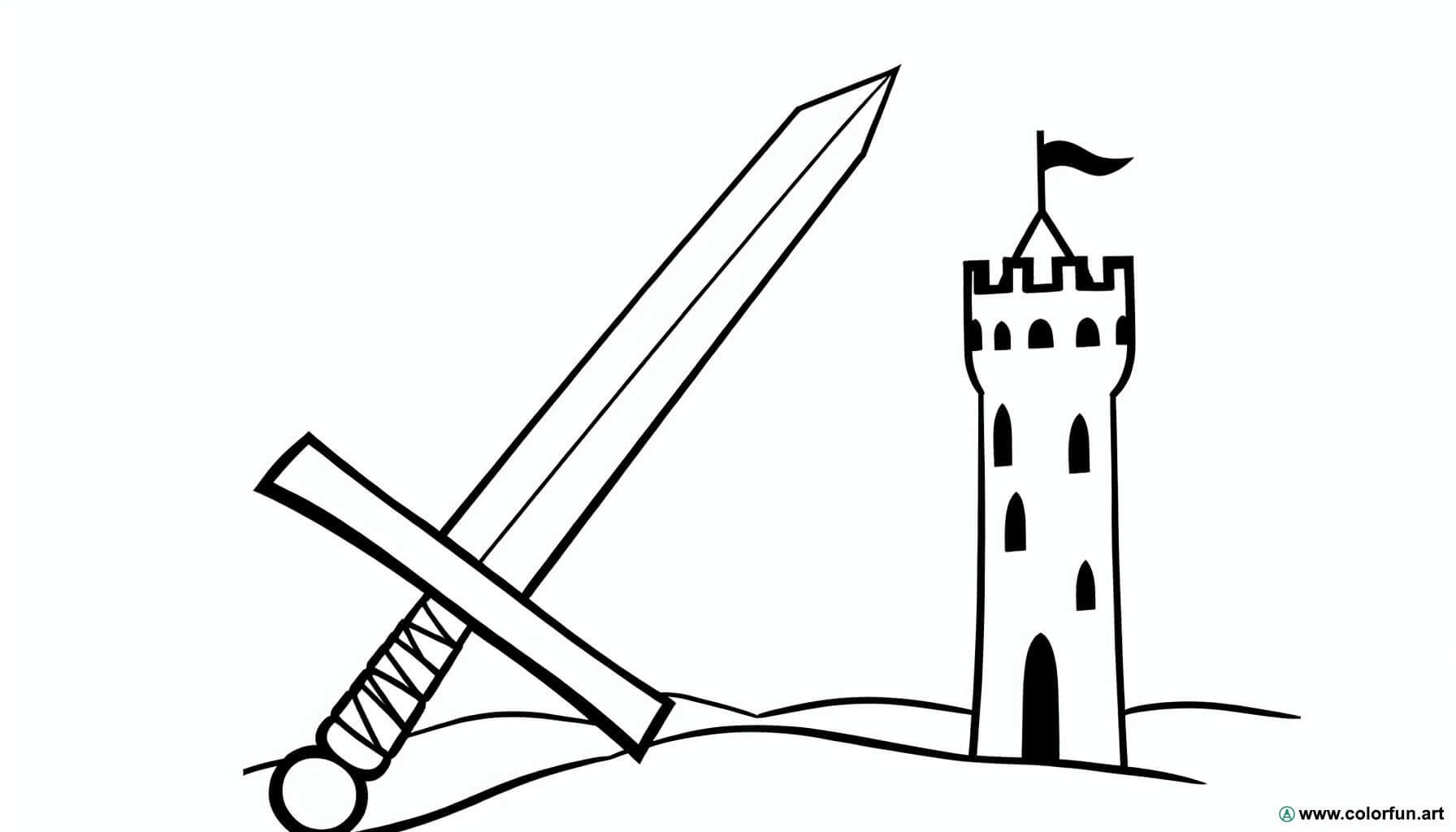 5 Coloriages D'épées - Coloriages Gratuits pour Enfants - ColorFun.fr
