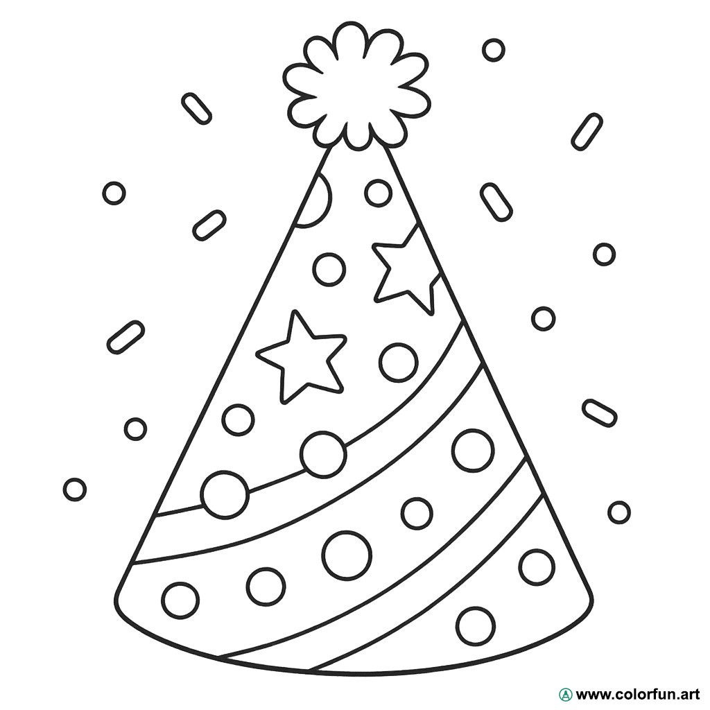 Coloriage d'un chapeau de fête à Télécharger ou à Imprimer gratuitement
