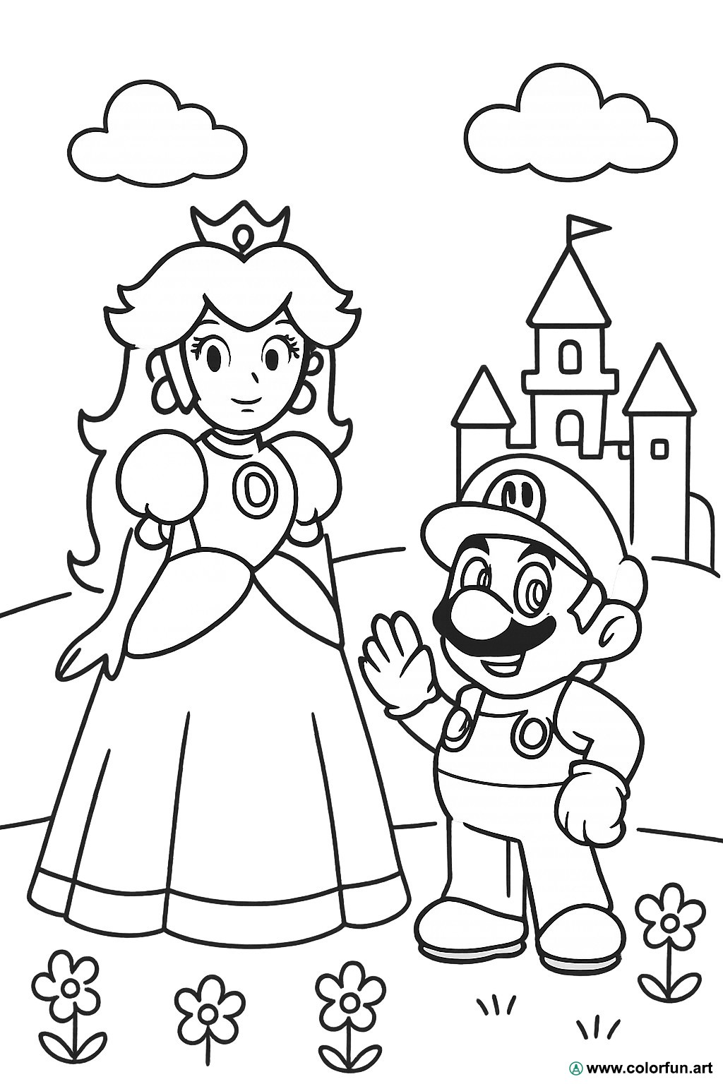 Coloriage Princesse Peach Mario Kart