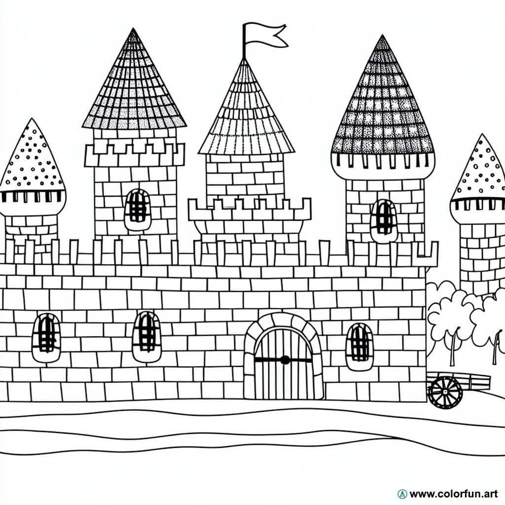 Coloriage d'un château de chevalier à Télécharger ou à Imprimer ...