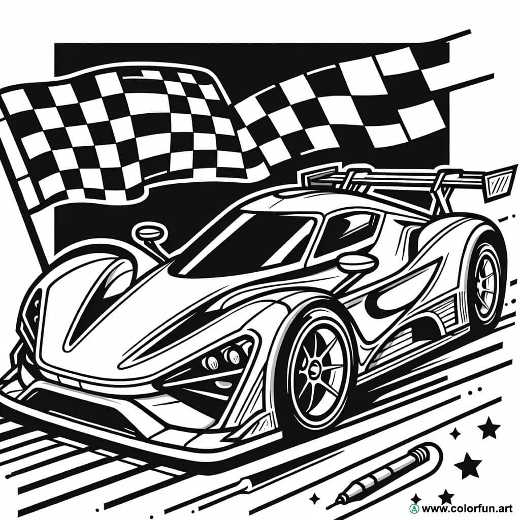 Coloriage d'une voiture de course Ferrari à Télécharger ou à Imprimer ...