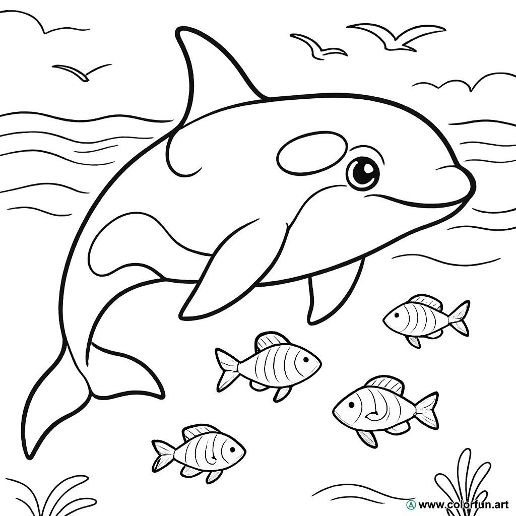 Coloriage d'orque réaliste à Télécharger ou à Imprimer gratuitement